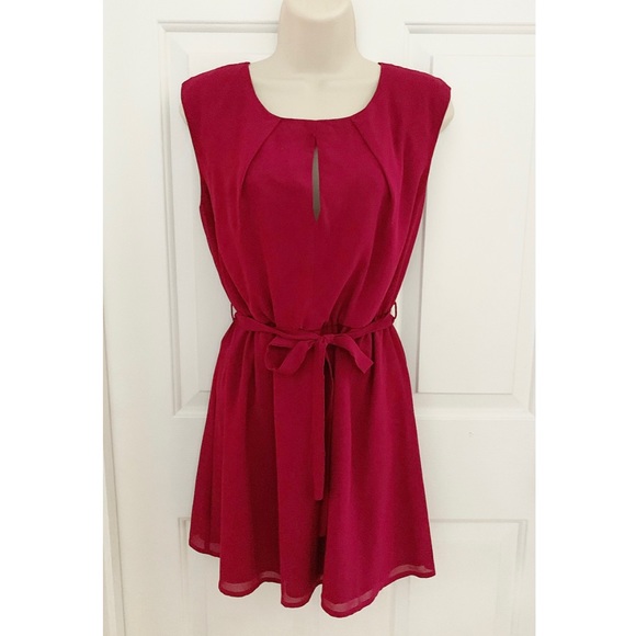 Forever 21 | Dresses | Keyhole Front Self Tie Mini Dress Berry | Poshmark